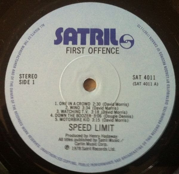Speed Limit – First Offence – Redrum Records